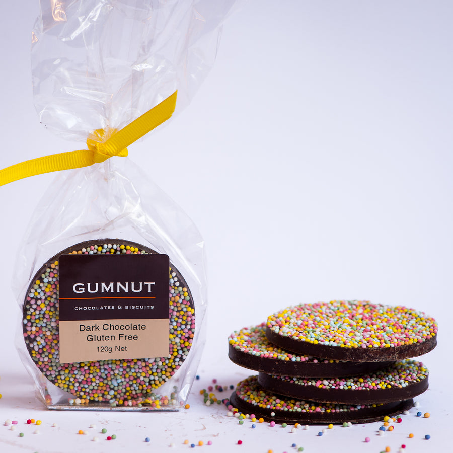 Dark Chocolate Spotty (120g pack) gluten free – Gumnut Biscuits ...